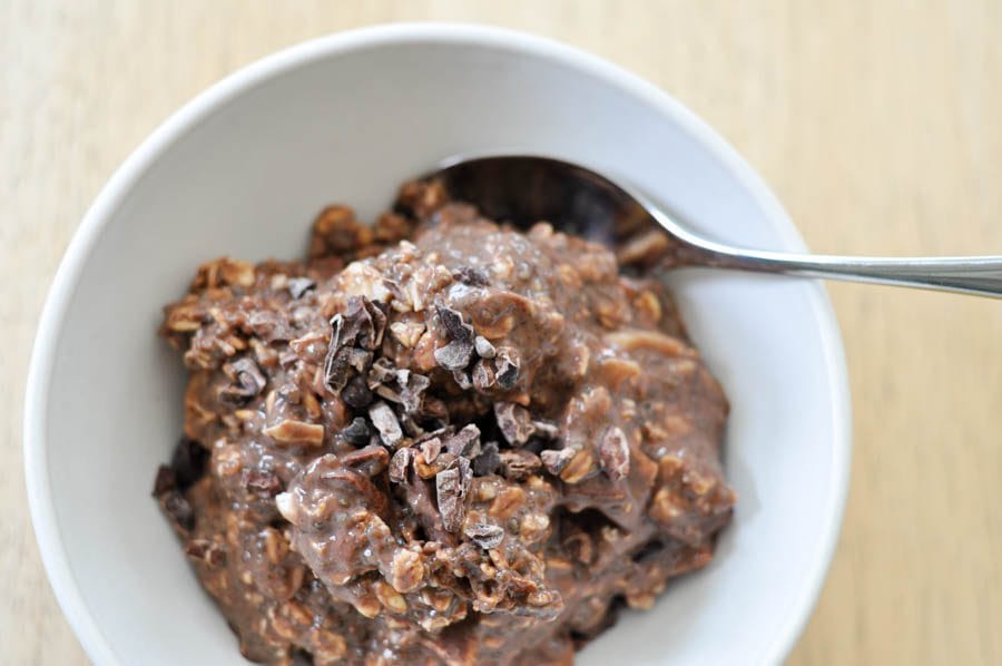 Chocolate Overnight Oats - Bowl of Yum